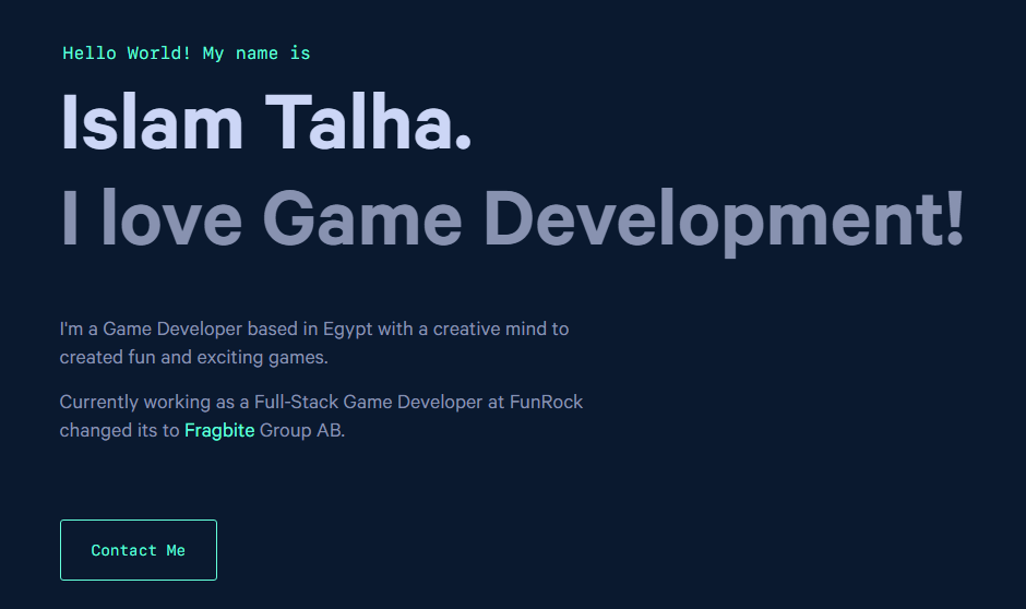 Islam Talha | Game Developer | Software Developer